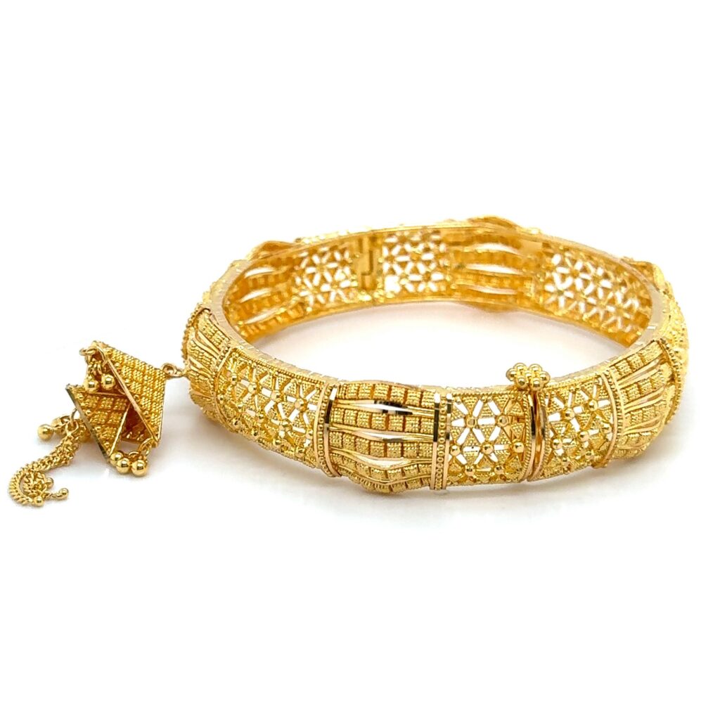 22K Gold Bangles – Classic Diamond
