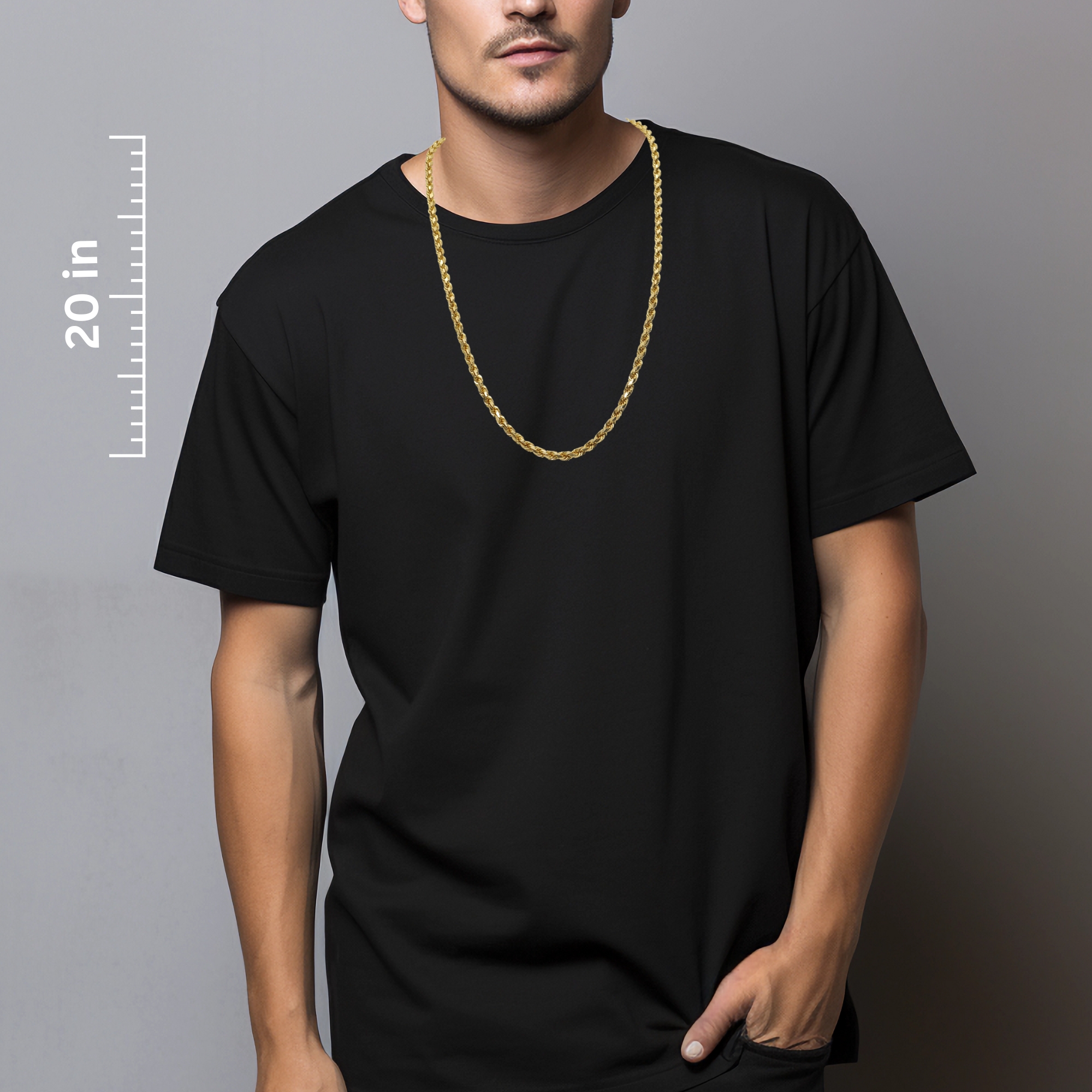 22K Rope Chain – Classic Diamond